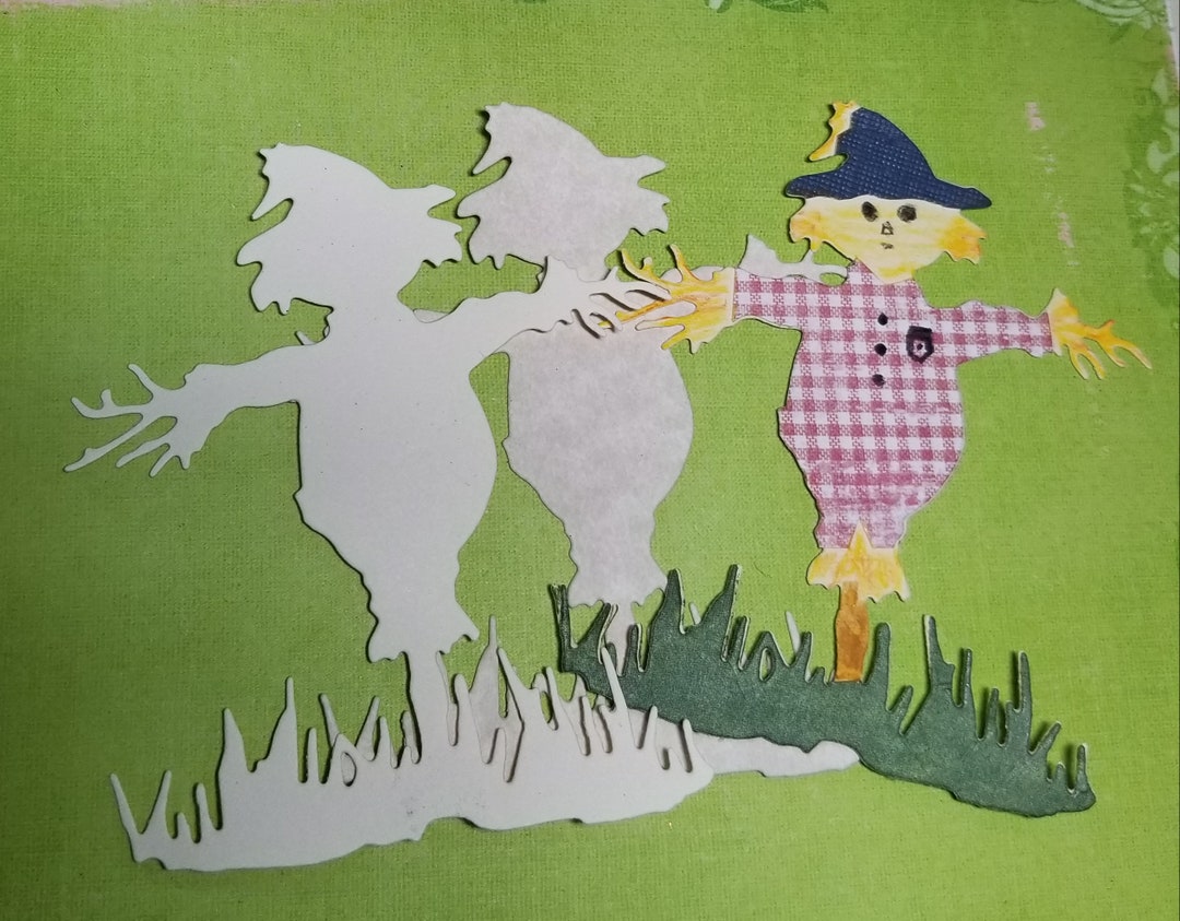 Autumn Scarecrows, SIX Total ,3 Fat and 3 Thin Men, Die Cut Paper 3 7/8 ...