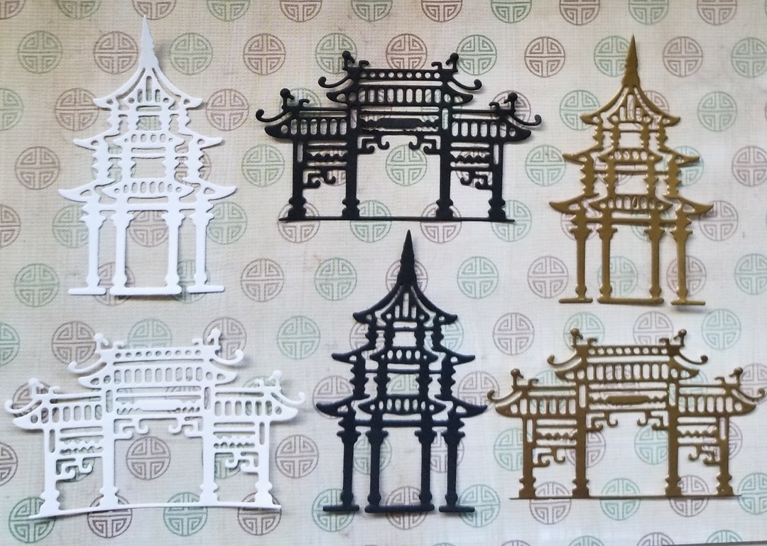 Chinese, Japanese, Asian Temple or Shrine, Pagoda, Delicate Die Cut ...