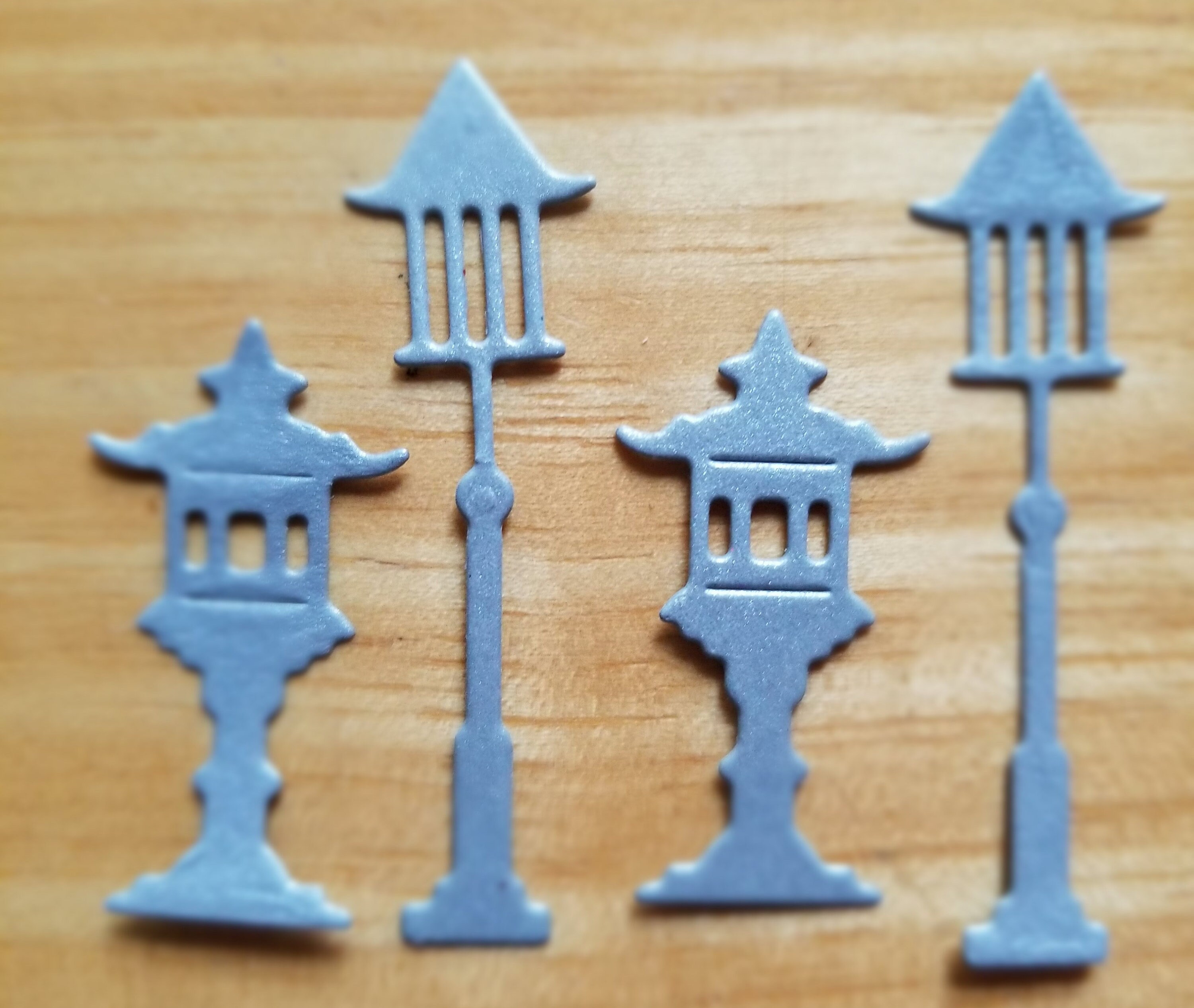 Miniature Japanese Pagodas, Die Cut Paper, 2 Styles Garden Like Accent ...