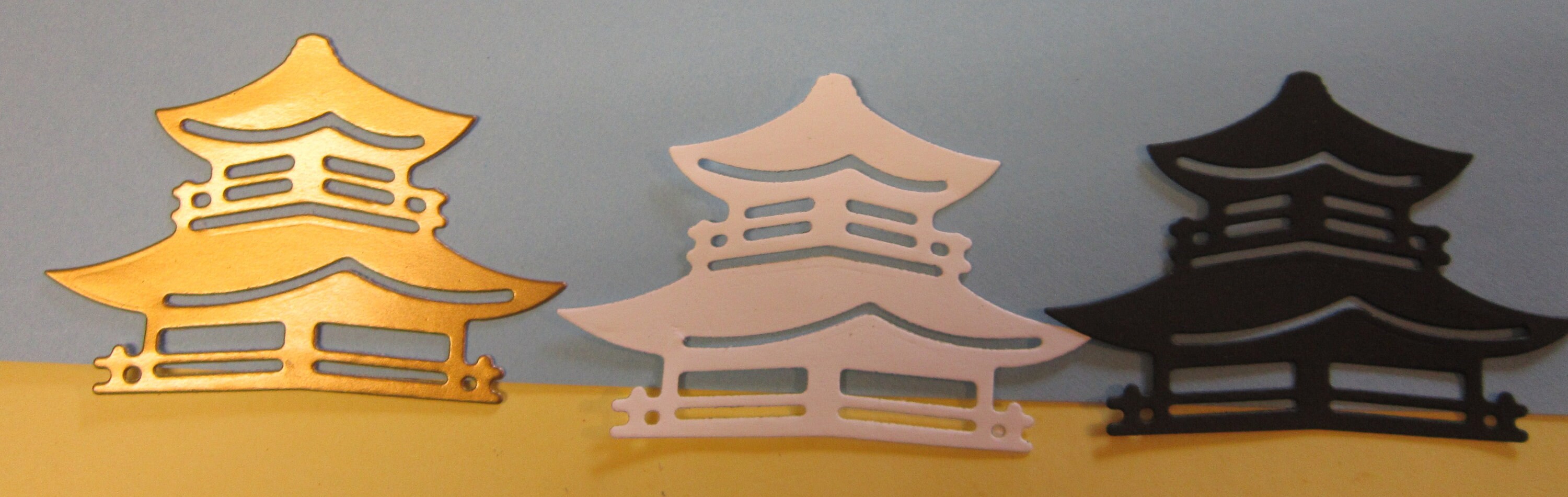 Oriental/asian Pagoda 6 Pieces Die Cut Paper Embellishments - Etsy