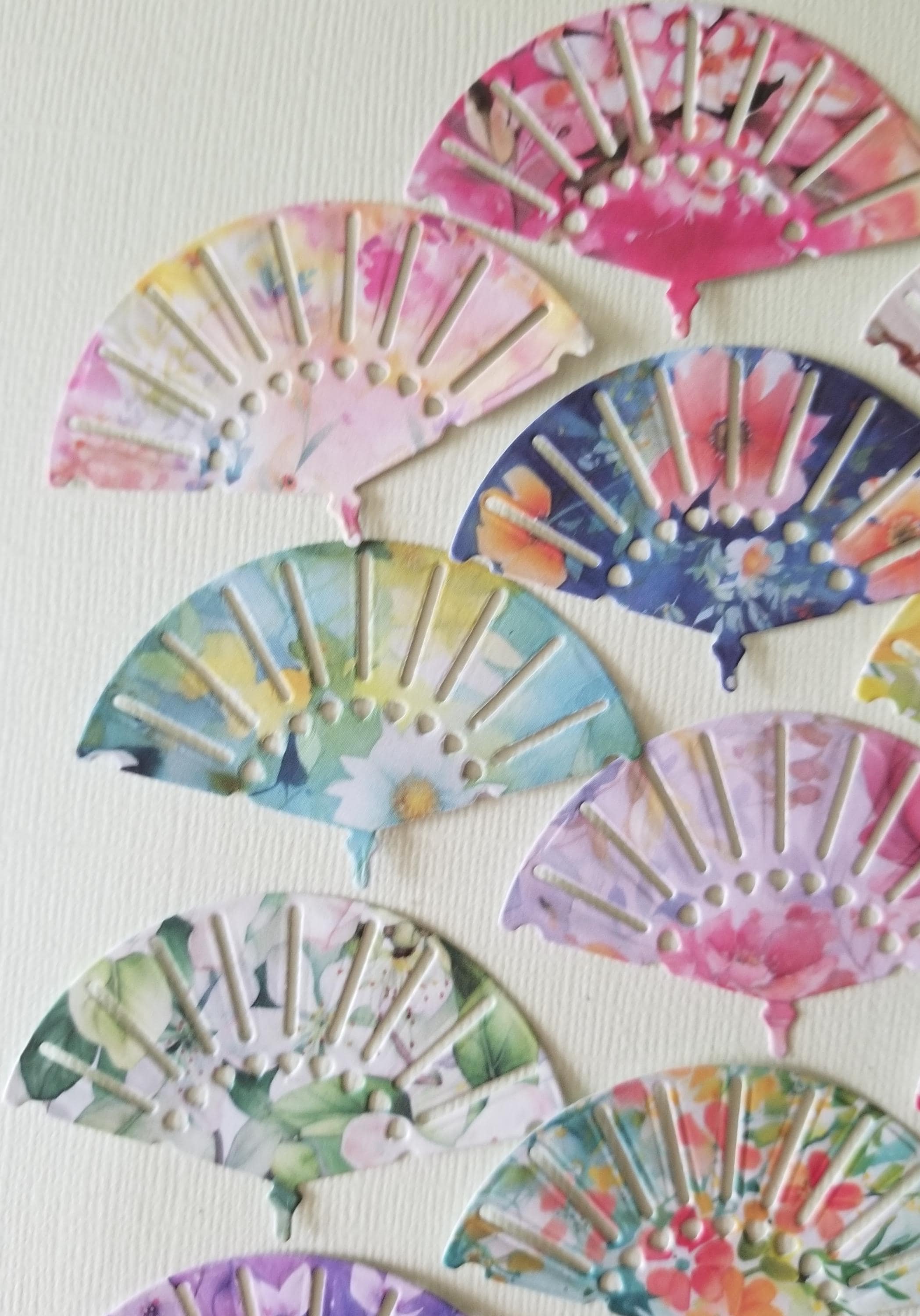Watercolor Floral Designer Paper Fans, Die Cut 12 Fans, 2 1/2", Barbie ...