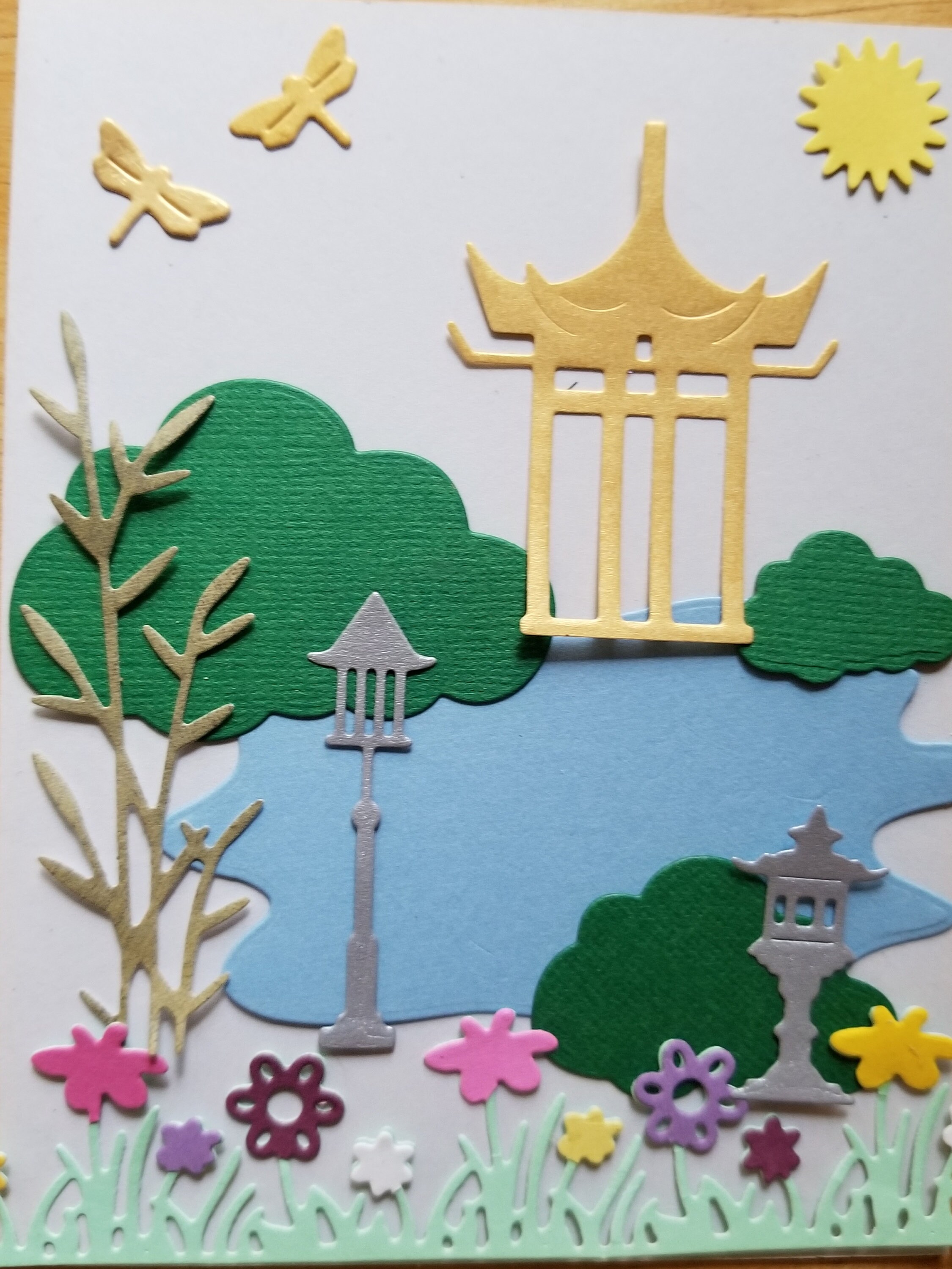 Miniature Japanese Pagodas, Die Cut Paper, 2 Styles Garden Like Accent ...