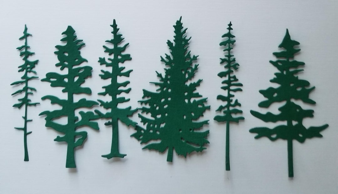 Trees, Die Cut Evergreen Paper Trees, 3.75" Tall, 12 Pieces. 6 ...