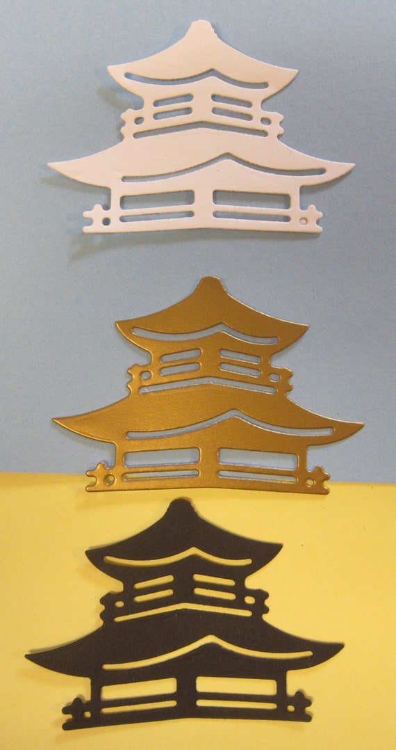 Oriental/asian Pagoda 6 Pieces Die Cut Paper Embellishments | Etsy