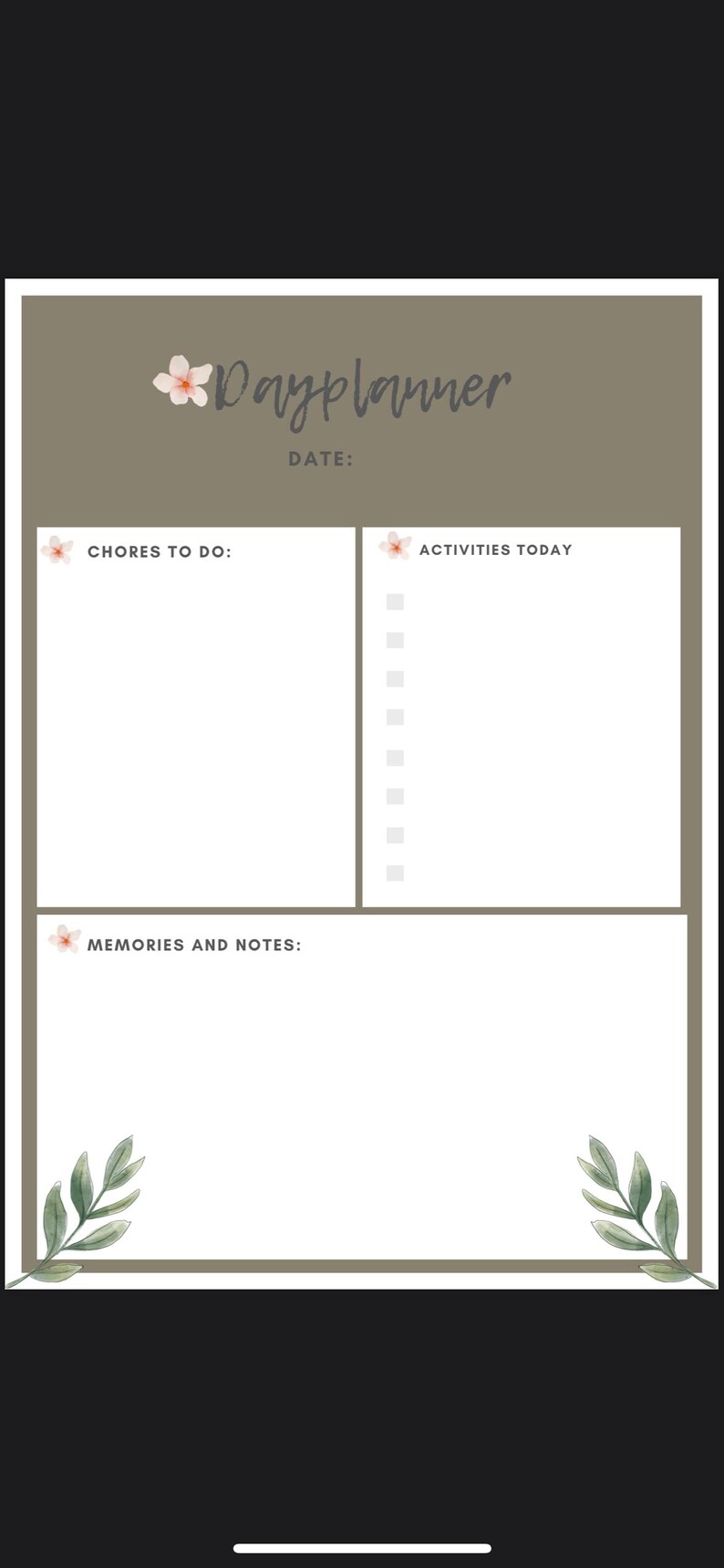 Printable Template Dayplanner - Etsy