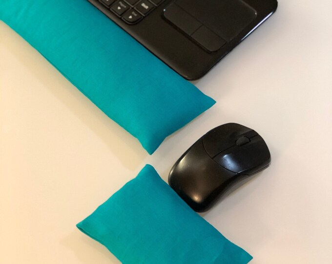 Linen Fabric Keyboard and Mouse Wrist Rest, Keyboard Pad, Home Office ...