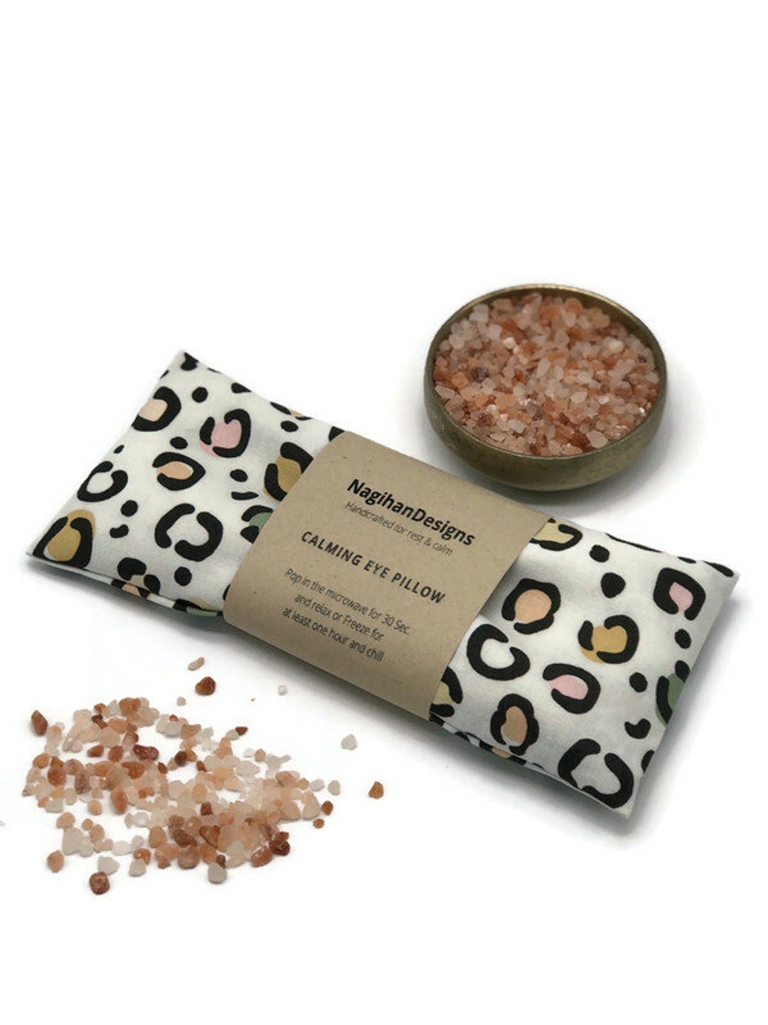 PINK HIMALAYAN SALT Eye Pillow, Aromatherapy Weighted Eye Pillow ...