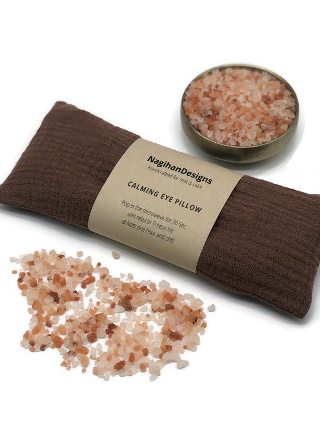 PINK HIMALAYAN SALT Eye Pillow, Aromatherapy Weighted Eye Pillow ...
