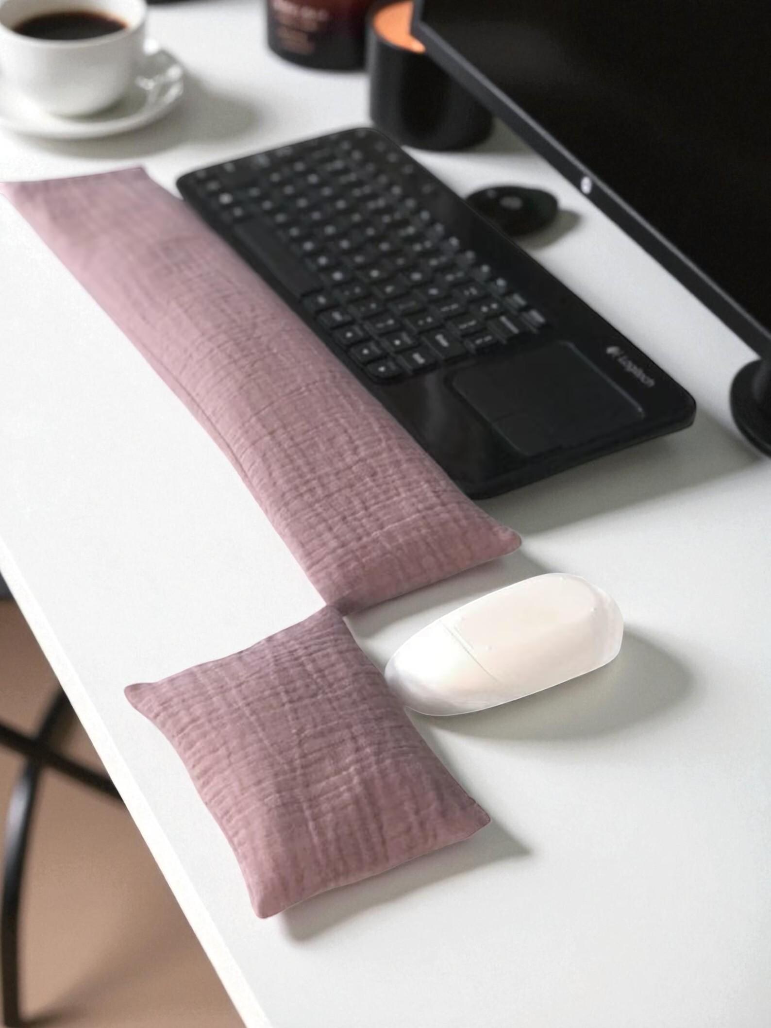 Keyboard and Mouse Wrist Rest Pillow, Ergonomic Wrist Pad, Flax Seed ...