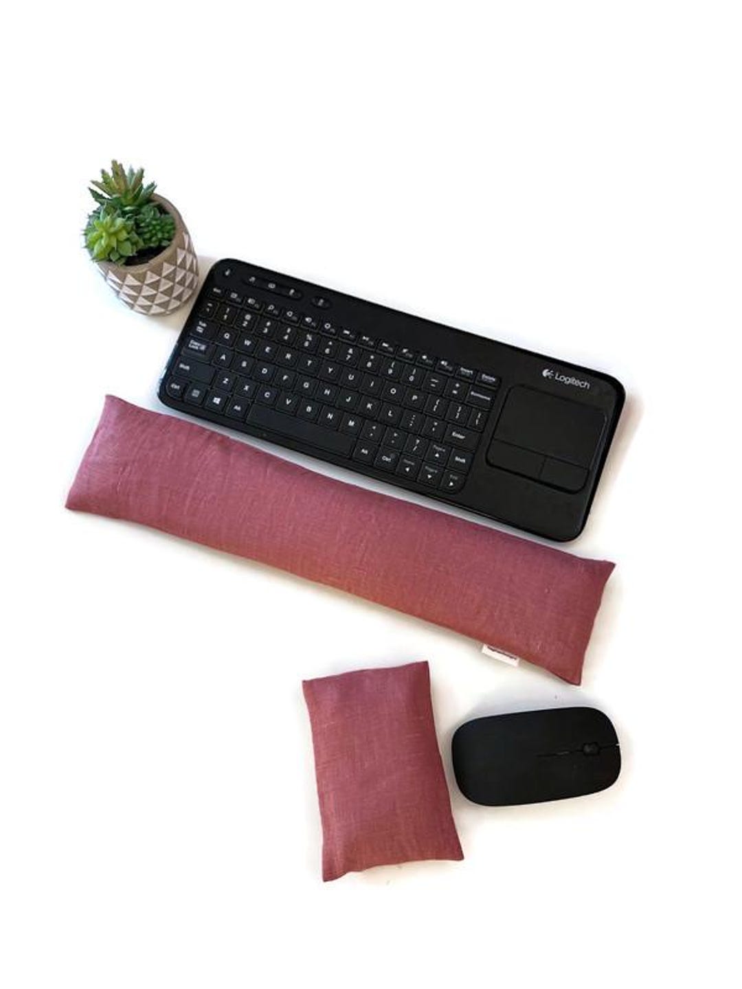 Deco Rose Linen Keyboard/mouse Wrist Rest Pillow: Ergonomic Flax Seed ...