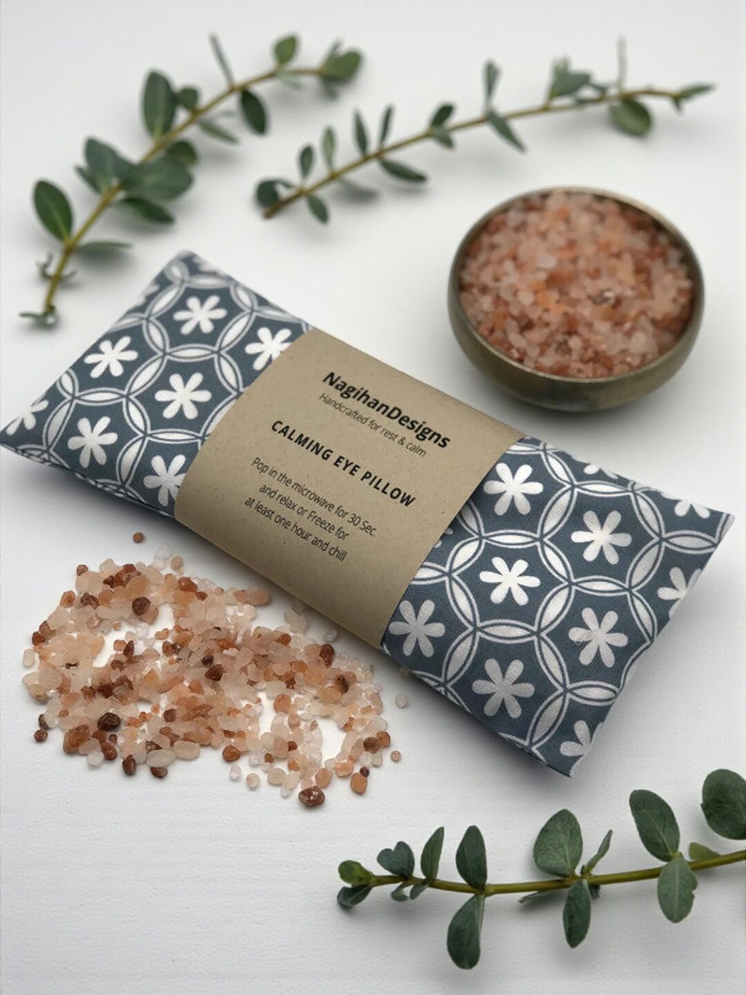 Himalayan Pink Salt Eye Pillow: Lavender Aromatherapy, Washable Cotton ...
