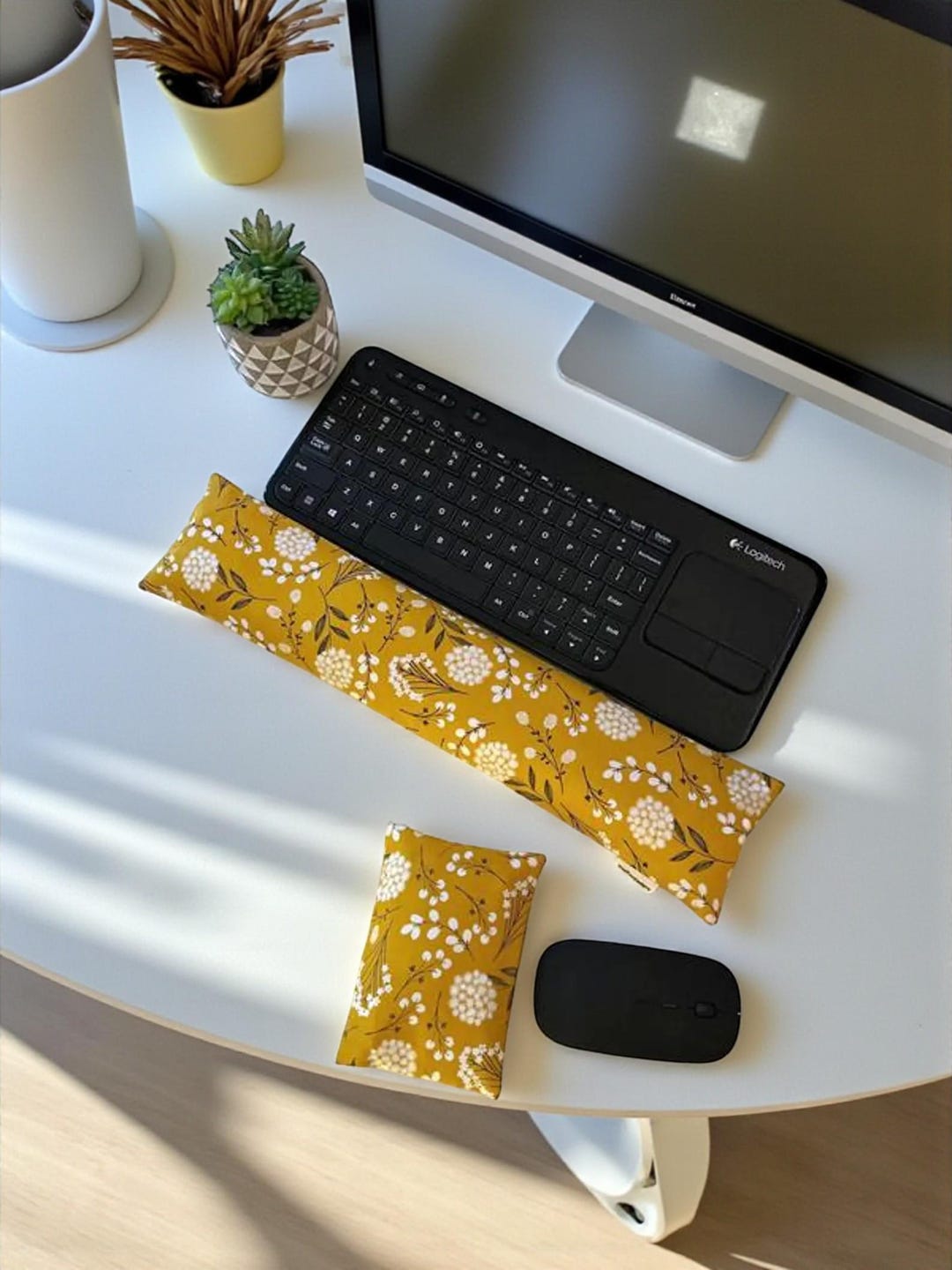 Removable Washable Cover Keyboard and Mouse Wrist Rest Pillow ...