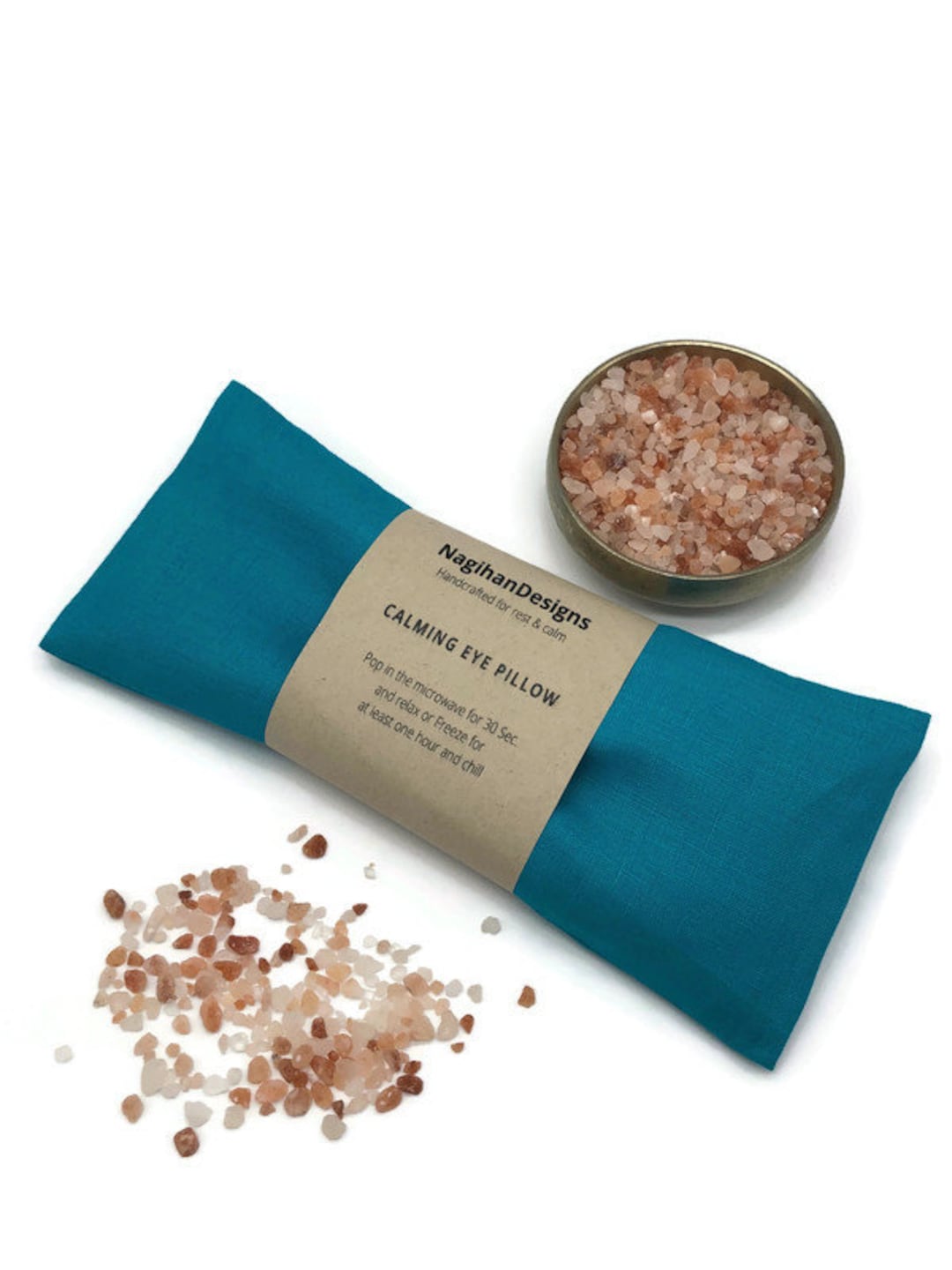PINK HIMALAYAN SALT 100 % Linen Eye Pillow Mindfulness Self Care Hot ...