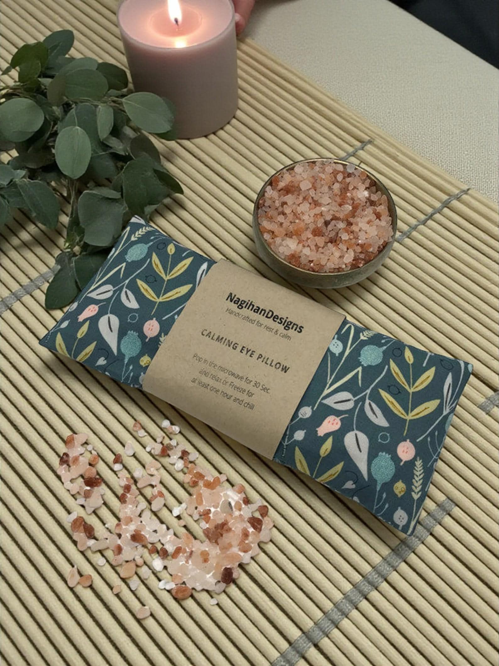 Himalayan Salt Eye Pillow: Lavender Aromatherapy, Heat Therapy - Etsy