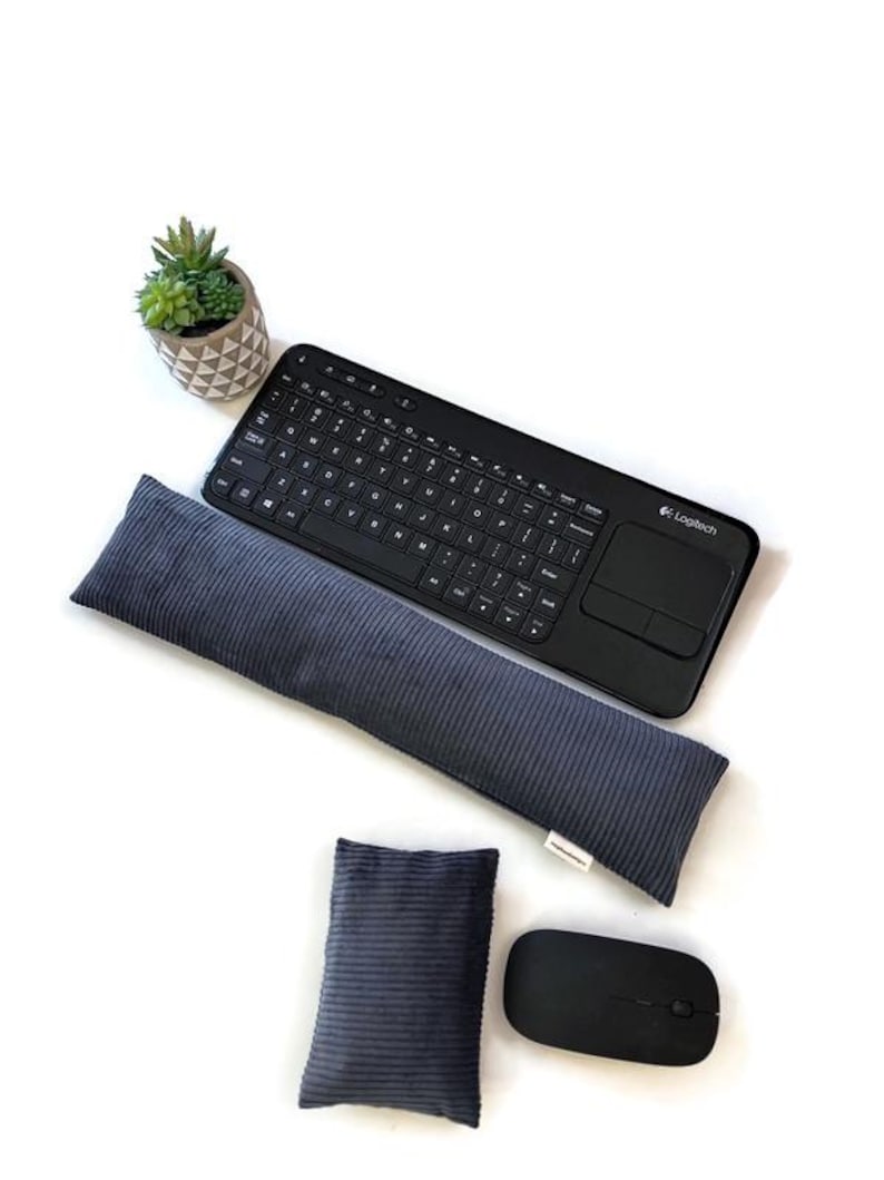 Corduroy Fabric Keyboard Mouse Wrist Rest Pillow Flax Seed Removable ...