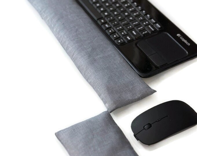 Dolphin Gray Linen Keyboard and Mouse Wrist Rest Pillow, Ergonomic ...