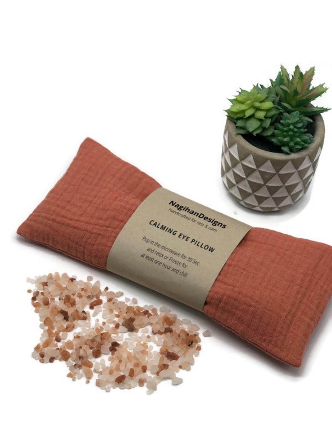 Pink Himalayan Salt Eye Pillow: Lavender Aromatherapy, Hot Cold Therapy ...