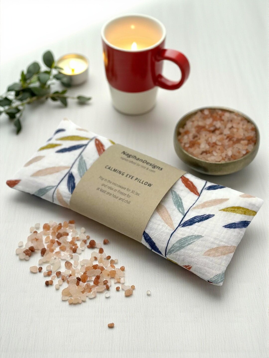 Pink Himalayan Salt Eye Pillow: Lavender Aromatherapy, Hot Cold Therapy ...