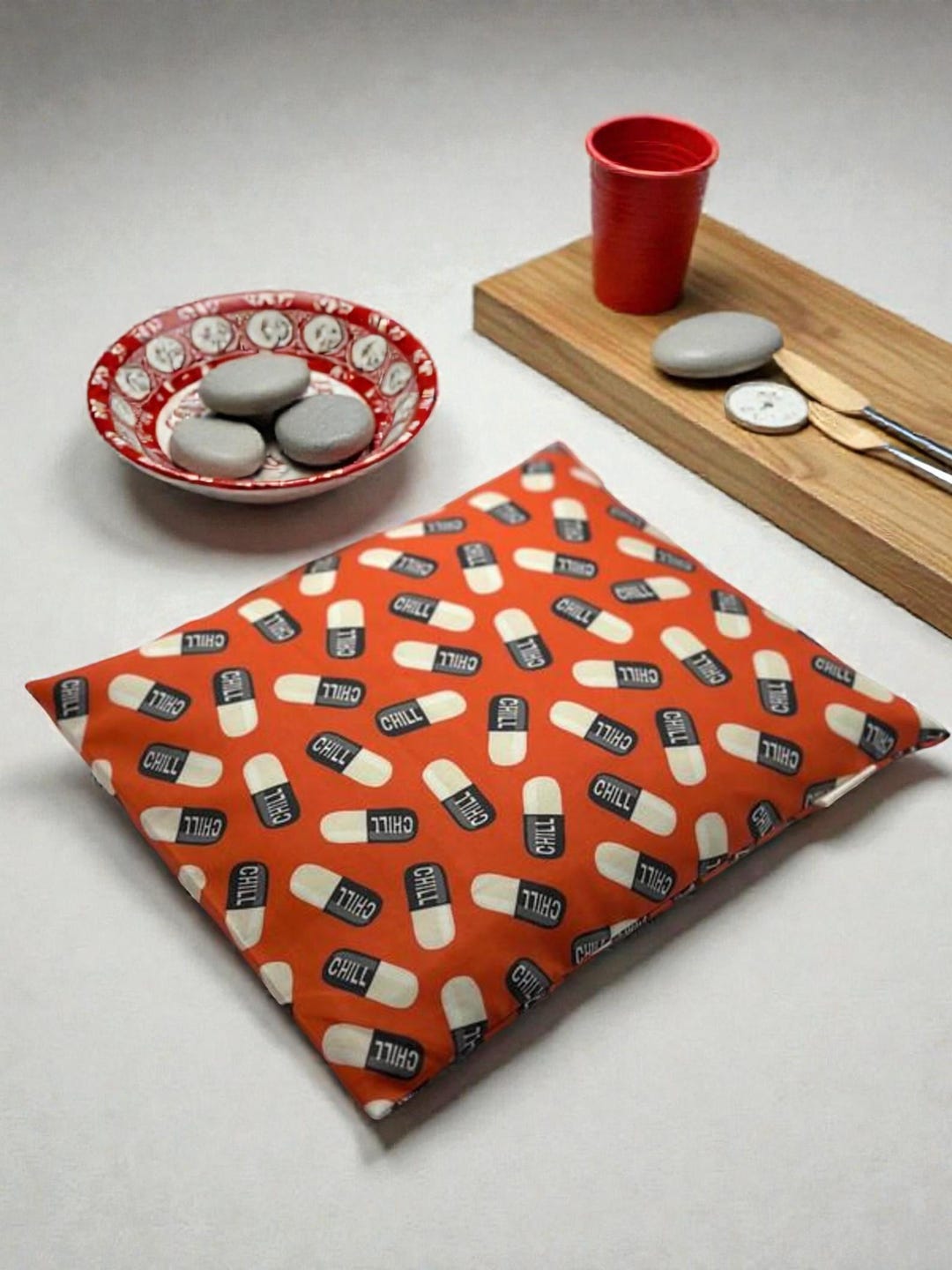 Chill Pill Design Fabric Washable Cover Heating Pack, Christmas Gift ...
