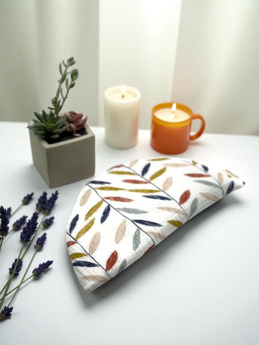 Half Moon Eye Pillow: Double Gauze Fabric, Flaxseed Blend, Stress ...
