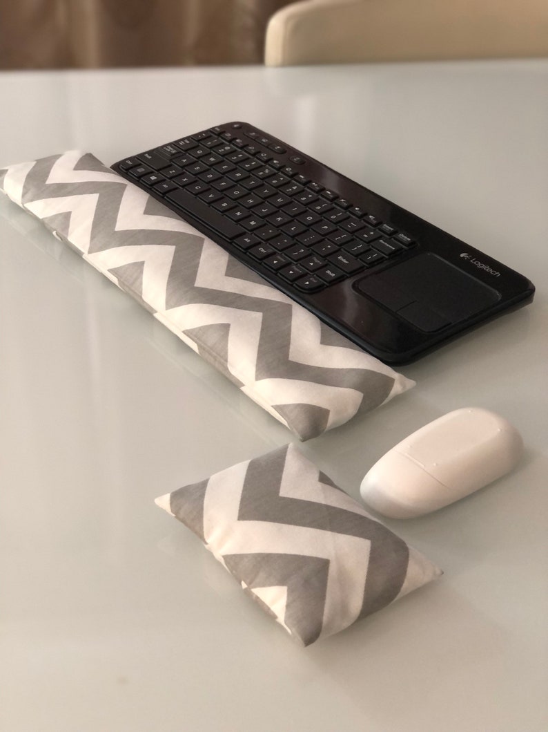 Gray and White Chevron Design Fabric Keyboard and Mouse Wrist - Etsy
