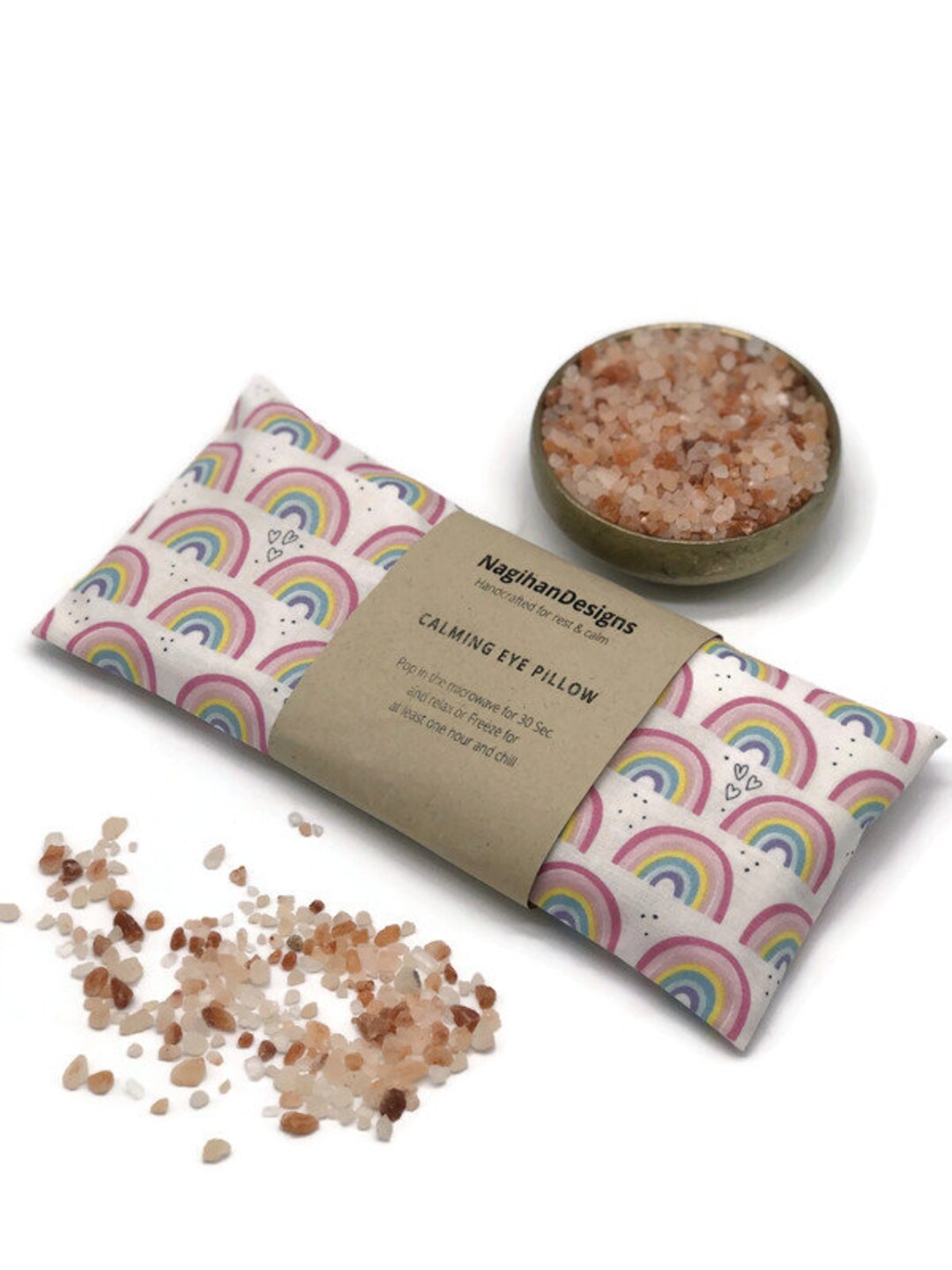 PINK HIMALAYAN SALT Eye Pillow, Aromatherapy Weighted Eye Pillow ...