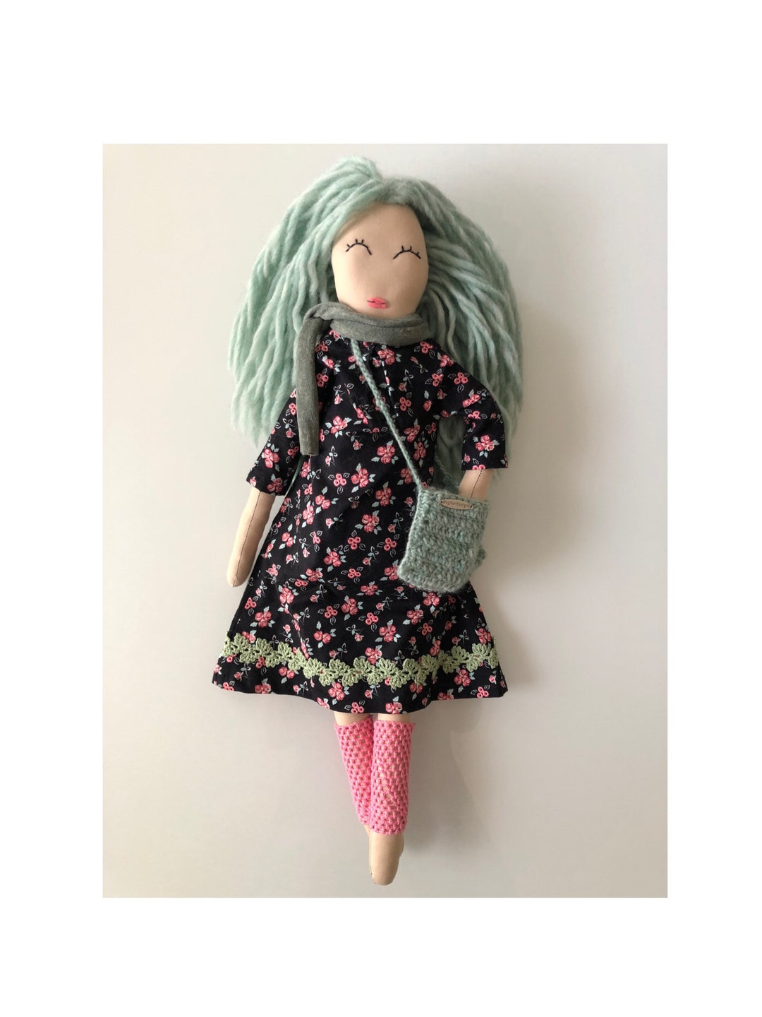 Green Hair Fabric Doll 22 Inches One of a Kind Rag Doll - Etsy