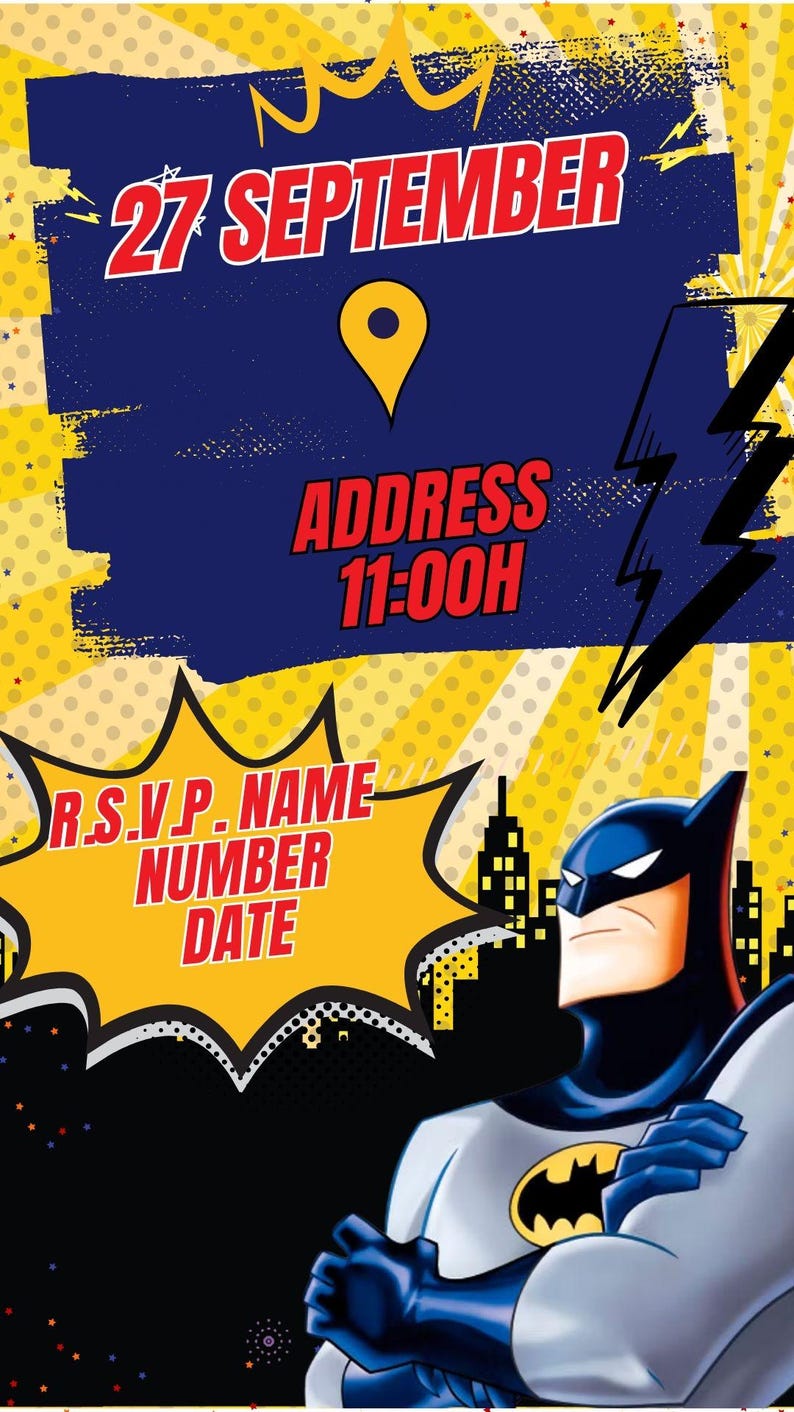 Batman Birthday Video Invite - Etsy