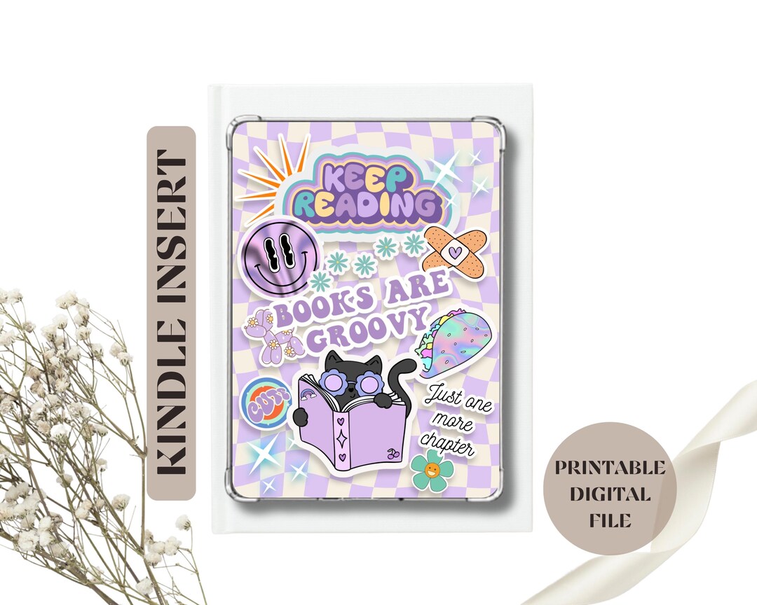 Kindle Checkered Background Insert, Purple Printable Insert for Clear ...