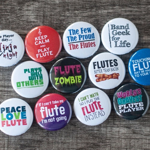Flute and Marching Band Button Set / Set of 12 Flute 1 - Etsy