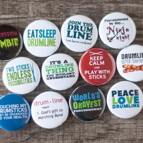 Pit Percussion Buttons / Marching Band / Set of 12 Pit 1 - Etsy