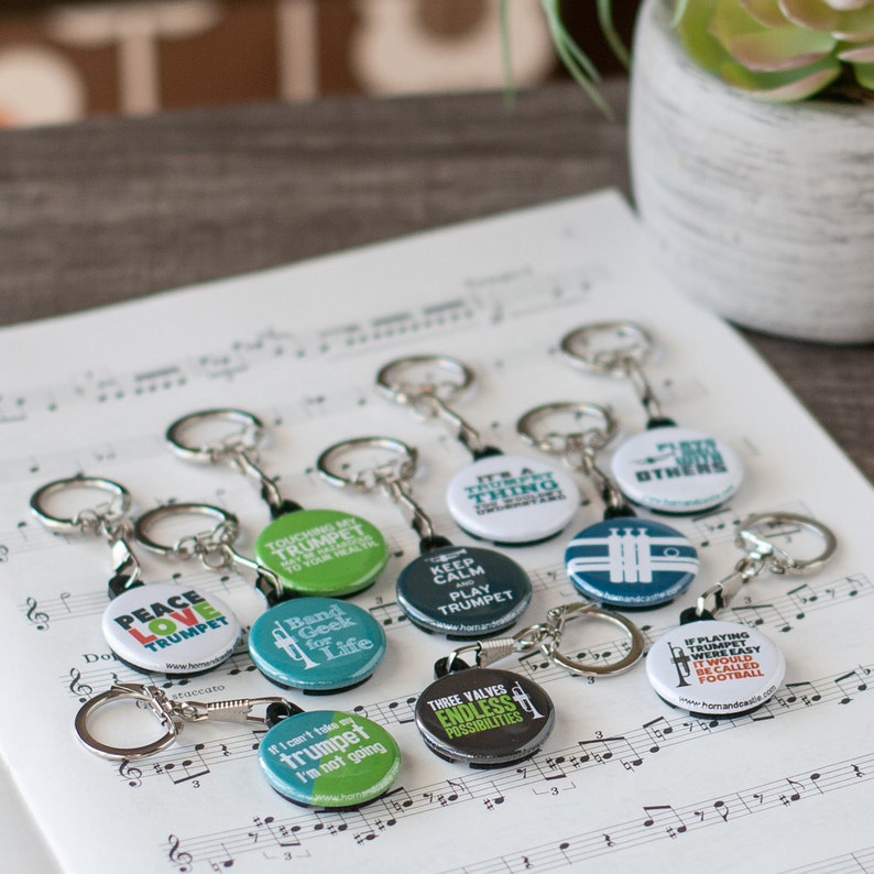 Trumpet Keychains | Set of Ten Music & Marching Band Student Gifts | 1. ...