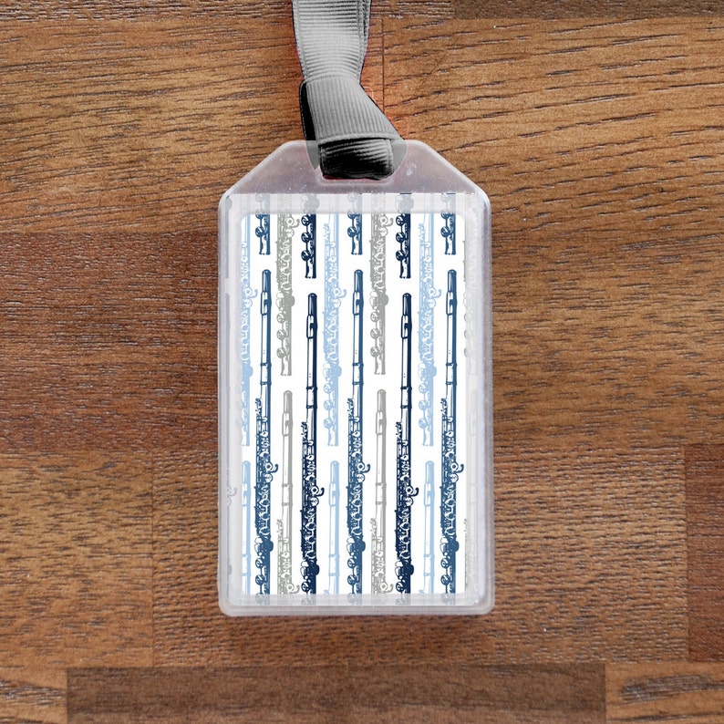 Flute Themed Musical Instrument ID Tag or Luggage Tag Blue - Etsy