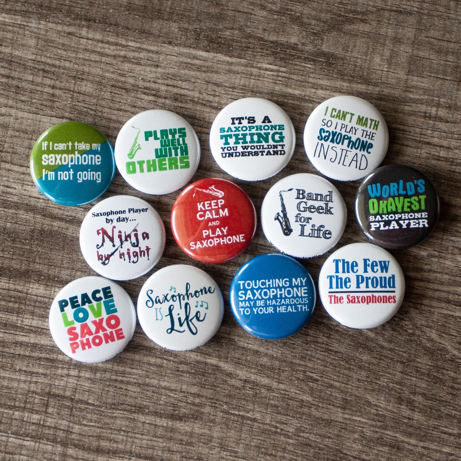 Saxophone Buttons / Music and Marching Band / Set of 12 - Etsy