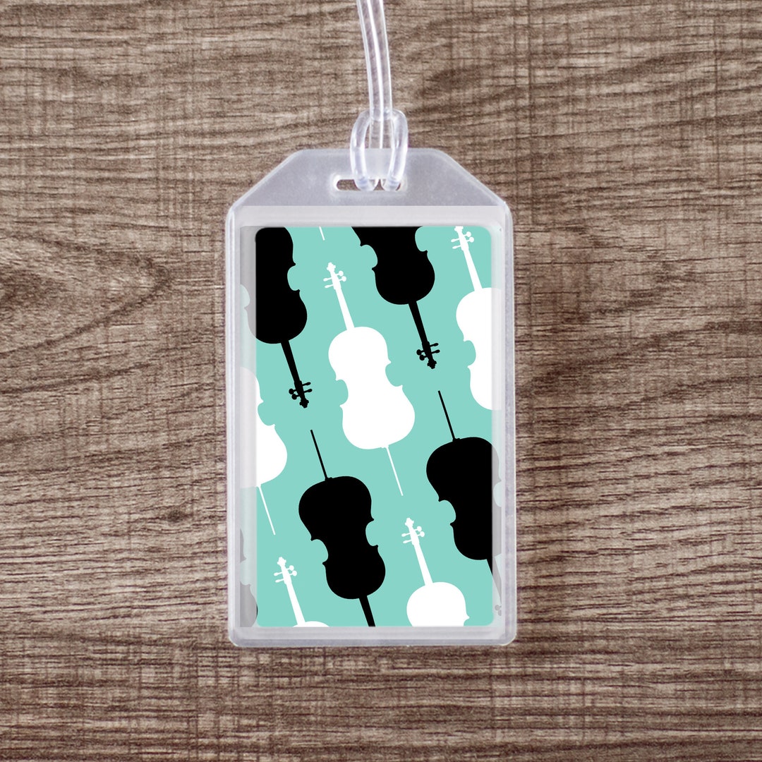 Cello Musical Instrument Case ID Luggage Tag | Teal and Black - Etsy