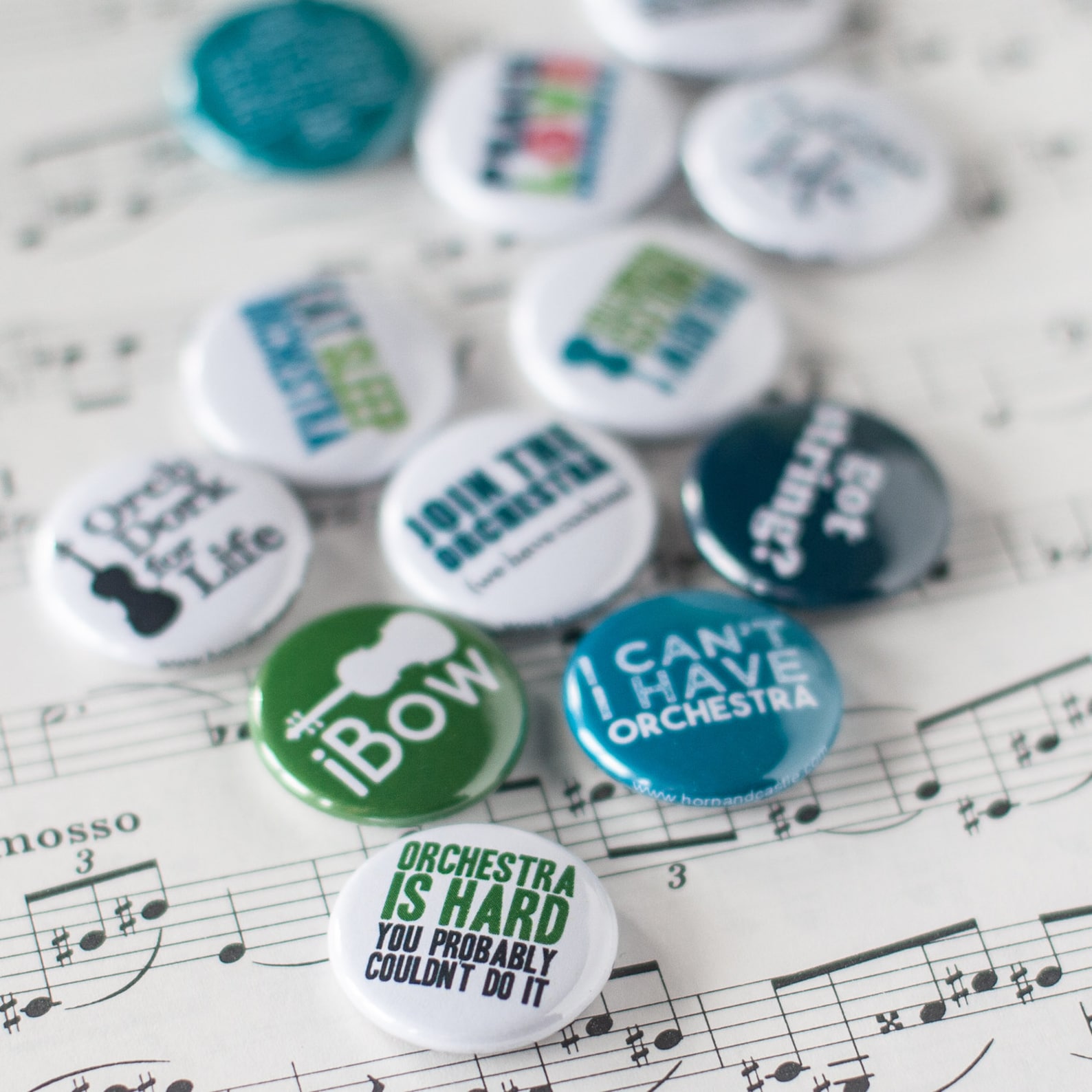 Orchestra Buttons | Set of 12 Music & Orchestra 1" Pins - Etsy