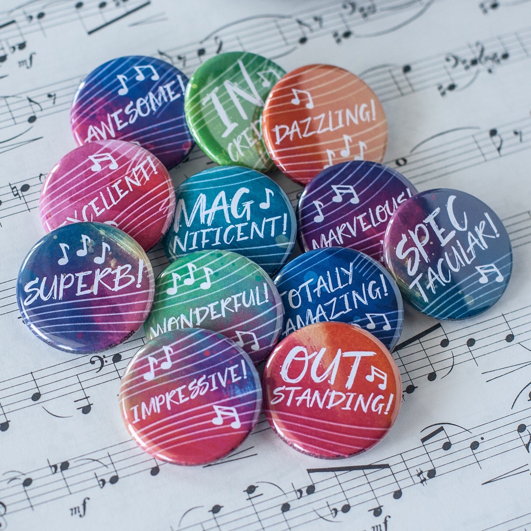 Music Reward Buttons | Set of 12 1" or 1.25" Buttons or Magnets ...