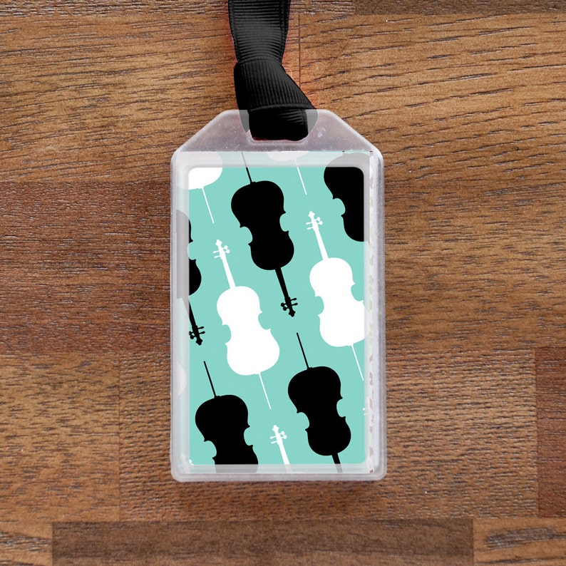Cello Musical Instrument Case ID Luggage Tag Teal and Black - Etsy