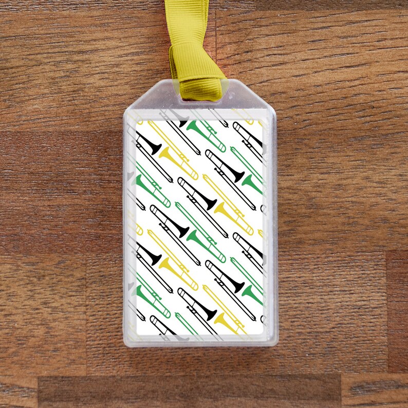 Musical Instrument Case ID Luggage Tag for Trombone Yellow | Etsy