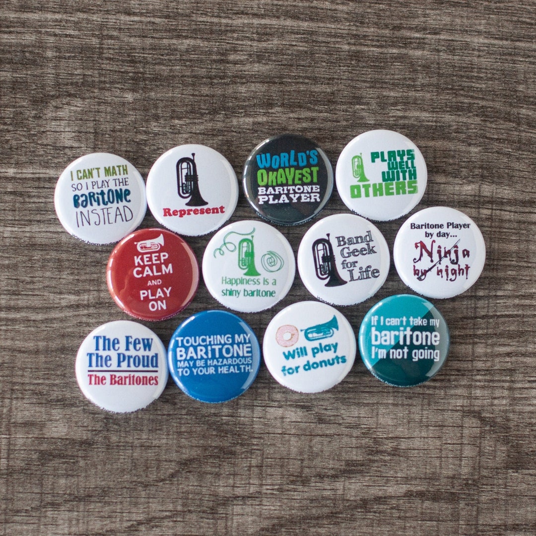 Marching Baritone Buttons / Marching Band and Music / Set of 12 ...