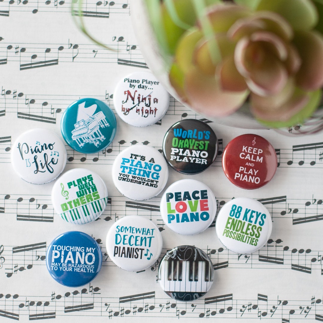 Piano Buttons / Piano Teacher Student Gift / Set of 12 Piano 1" or 1.25 ...