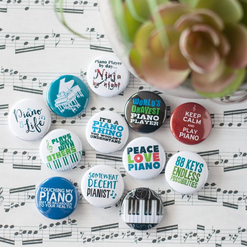 Piano Buttons / Piano Teacher Student Gift / Set of 12 Piano | Etsy