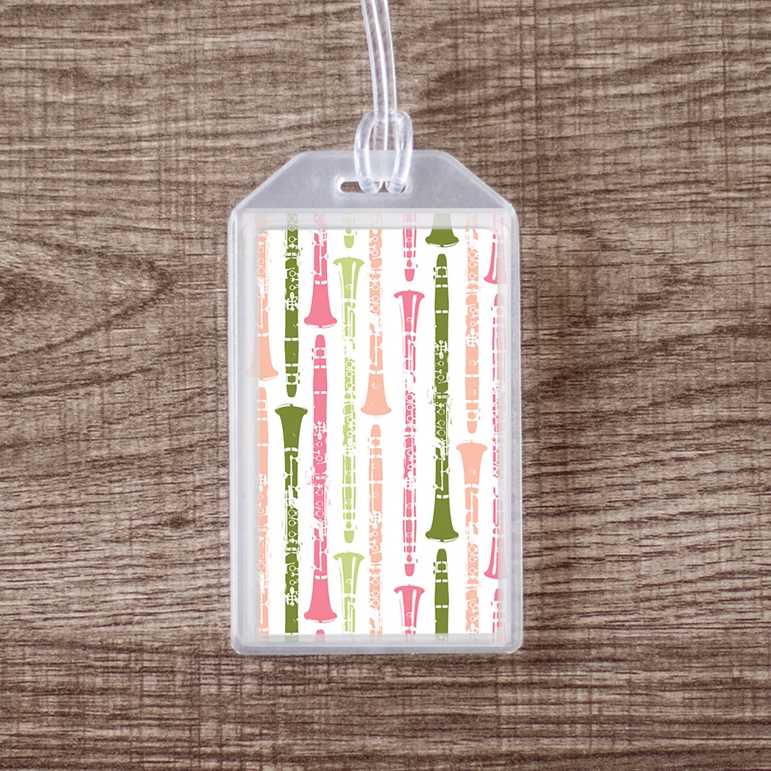 Musical Instrument Case ID Luggage Tag for Clarinet - Pink and Green - Etsy