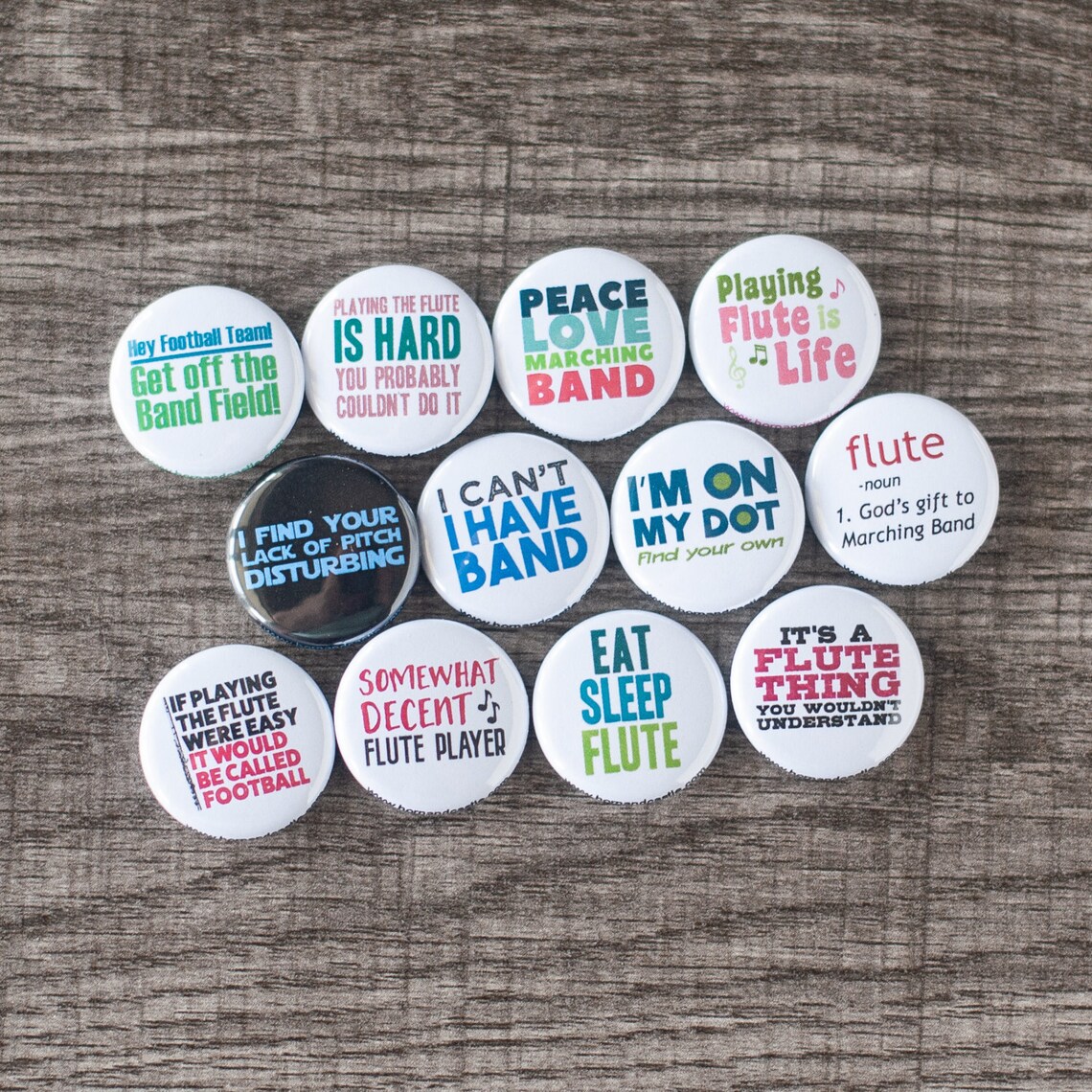 Flute and Marching Band Button Set / Set of 12 Flute 1 - Etsy