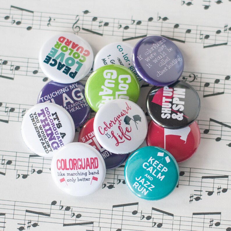 Colorguard Buttons / Marching Band / Set of 12 Colorguard 1" or 1.25 ...