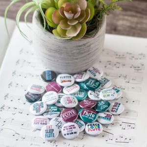 Flute & Marching Band Mega Set of 35 Buttons or Magnets | Band Student ...