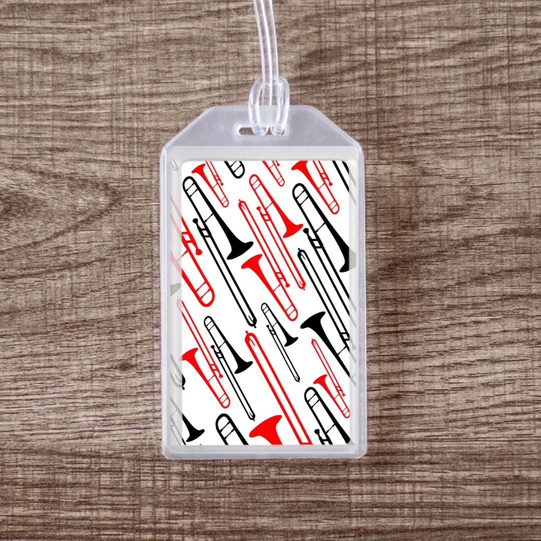 Musical Instrument Case ID Luggage Tag for Trombone - Red and Black - Etsy