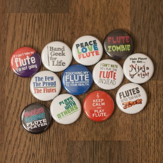 Flute Buttons / Music and Marching Band / Set of 12 Flute | Etsy