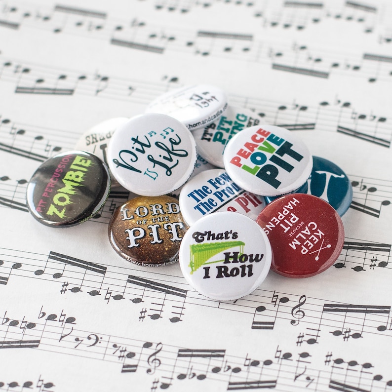 Pit Percussion Buttons / Marching Band / Set of 12 Pit 1 - Etsy