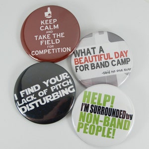 Set of Four Funny Marching Band 2.25 Inch Pinback Buttons or Magnets - Etsy